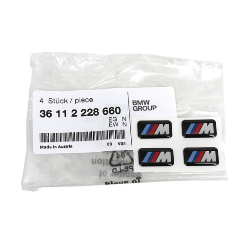 4x ORIGINAL BMW Emblem Plakette Aufkleber M-Zeichen Alufelgen ...