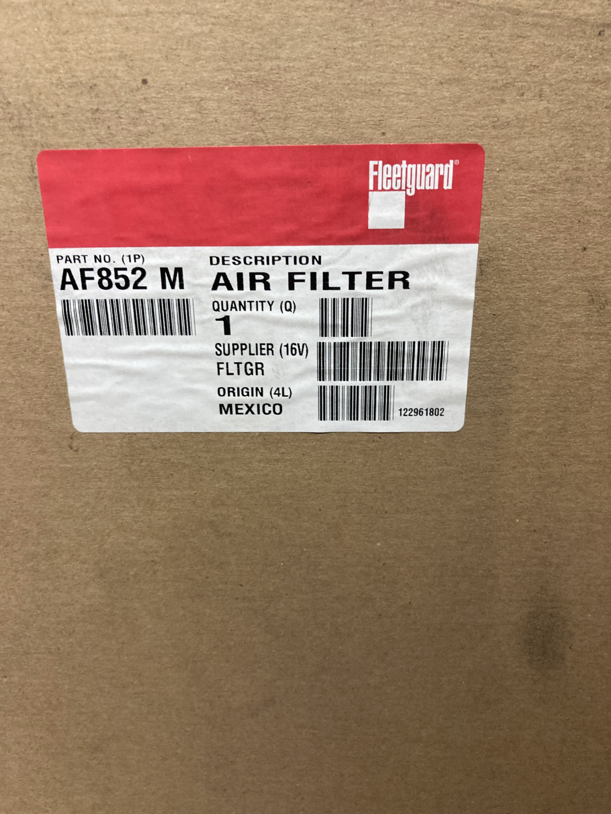 FLEETGUARD AF852 - Air filter cross reference