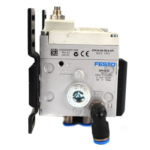 Festo CPV10-VI Manifold w/ CPV10-GE-FB-8-CPI & (7) 161-415 Valves + (1 ...
