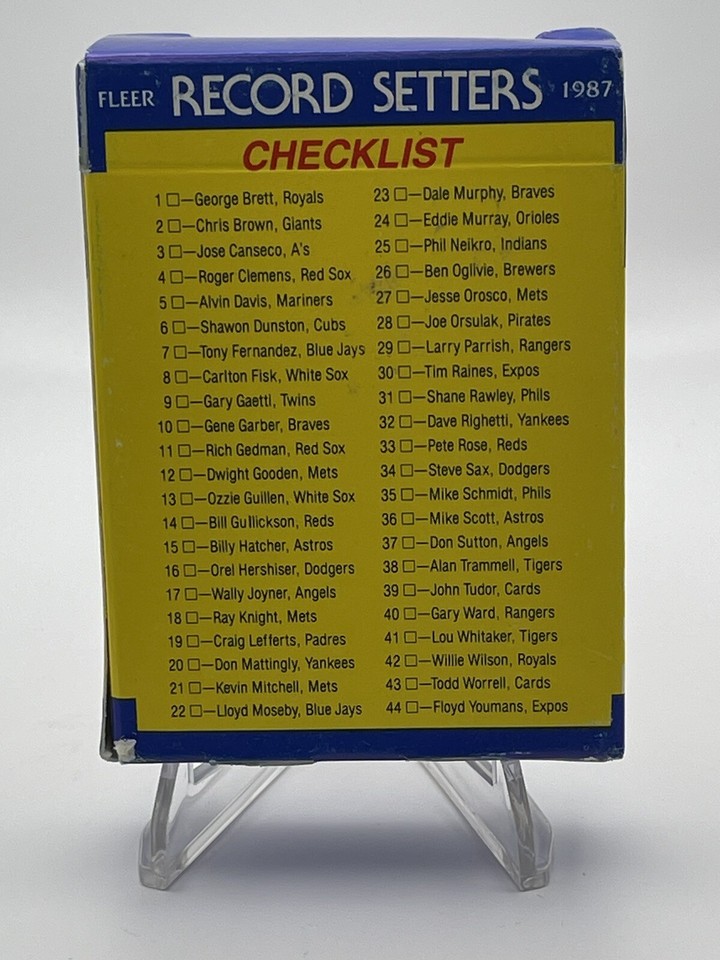 1987 FLEER BASEBALL RECORD SETTERS COMPLETE SET - 44 CARDS + 6 LOGO | eBay