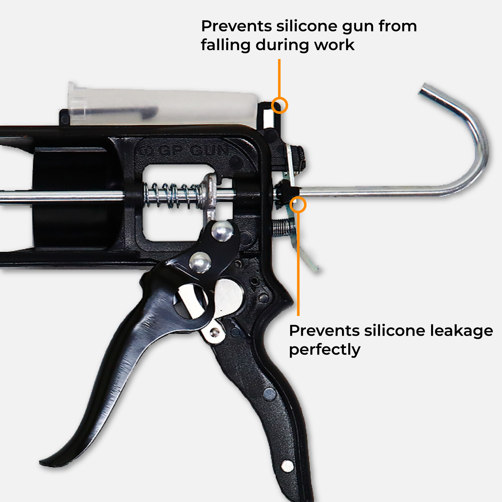 Heavy Duty Caulking Gun Set with tip cutter, nozzle cover, nozzles ...