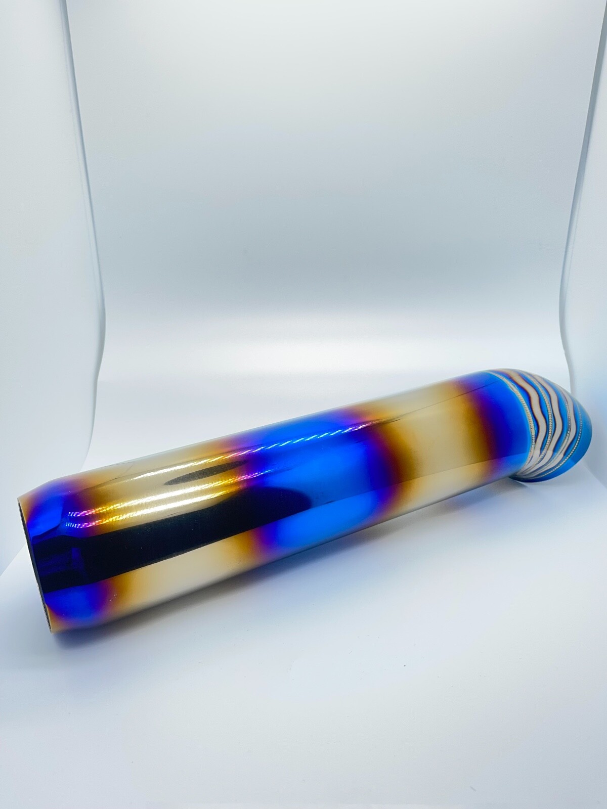 Titanium blue burnt exhaust muffler single exit s2000 Nsx Crx Rsx Type ...