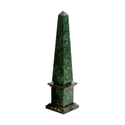Obelisk Classic Marble Green Alps And Brown Fossil Sculpture Table H ...