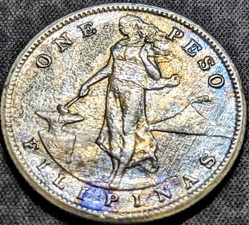 1908-S Philippine 1 One Peso Silver - Super Toner- XF-US Minted Coin | eBay