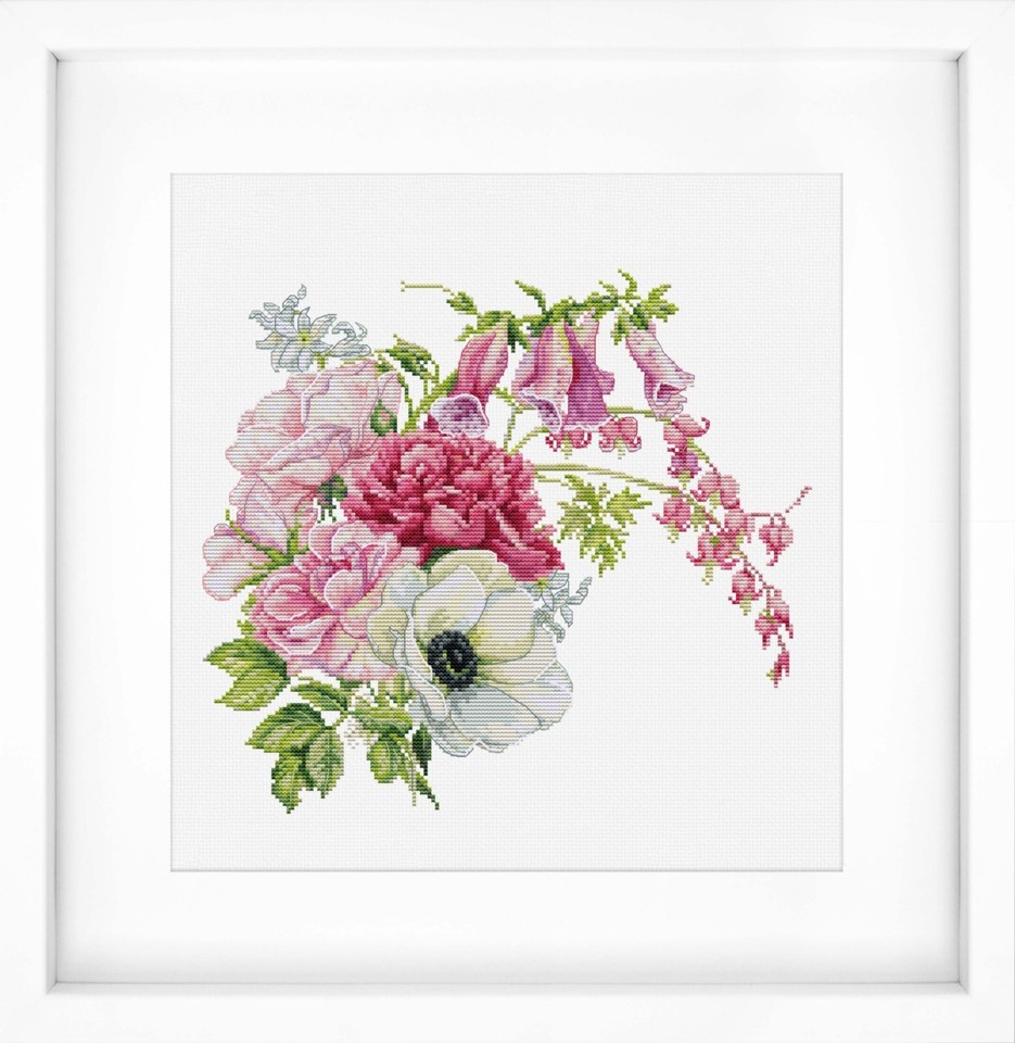 DIY Needlepoint Counted Cross Stitch "Spring Bouquet" Embroidery Kit ...