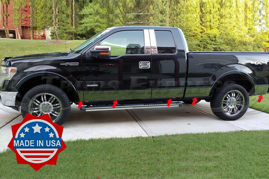 Premium Rocker Panel Trim 09-2014 Ford F-150 Super Cab 6.5' Short Bed ...