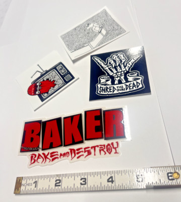 BAKER-"BAKE AND DESTROY" SKATEBOARD LOGO STICKER COLLECTION - 5 ...