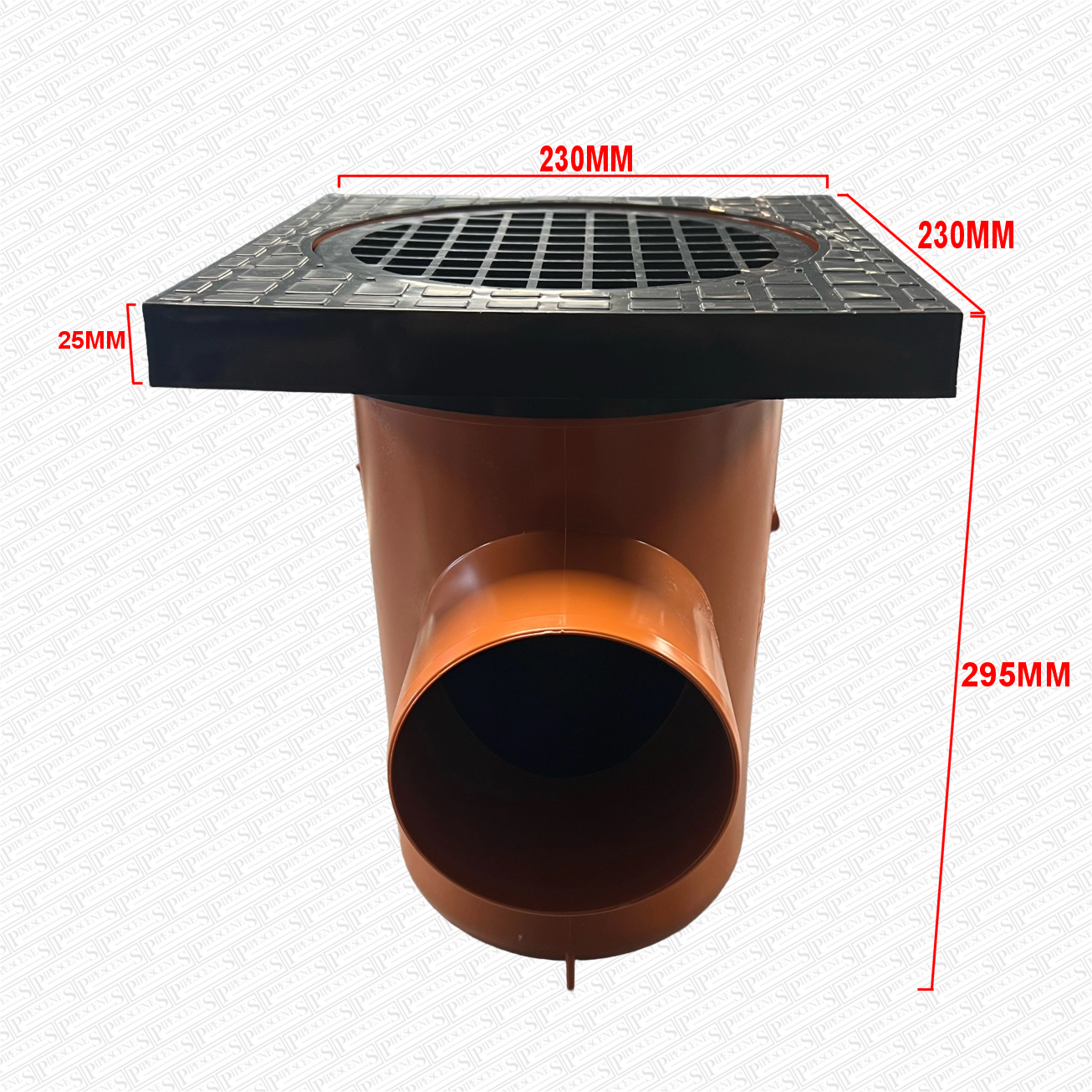 110mm Bottle Trap Gully with 230mm Square Top - for Drainage - Soil ...