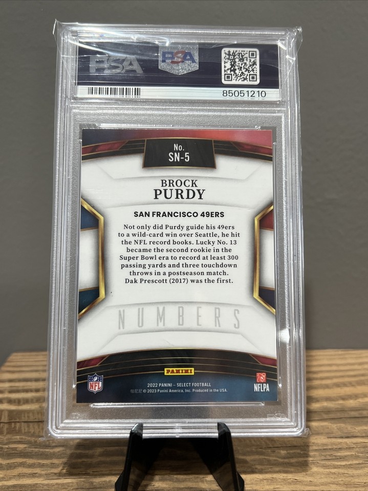 2022 Select Numbers SN5 Brock Purdy RC Rookie Card PSA 10 Gem Mint ...