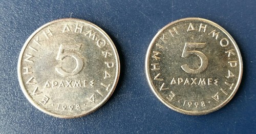 2 Münzen GRIECHENLAND Apaxme 5 DRACHMEN von 1998 | eBay.de
