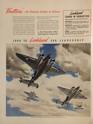 1941 Vintage Lockheed Aircraft Corporation print ad. Lockheed for ...
