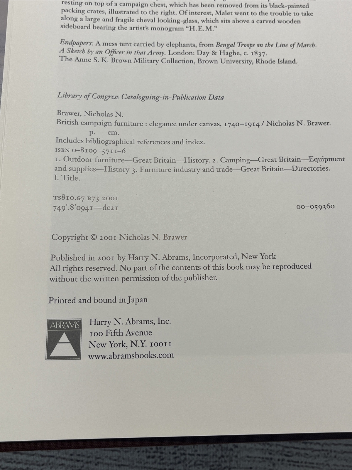 British Campaign Furniture : Elegance under Canvas, 1740-1914 by ...