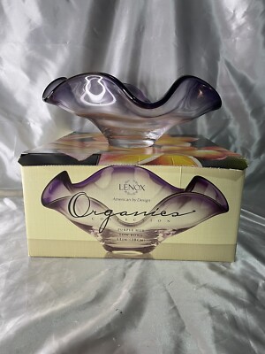 Lenox Bowl Amethyst Purple Organics Wave Non-Lead Crystal Low 11 inch ...