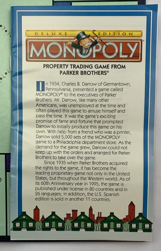 1998 Deluxe Monopoly Board Game by Parker Brothers Complete Very Good ...