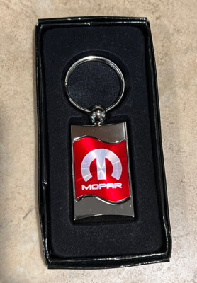 MOPAR Red & Silver Waves Wavy Key Ring Metal NEW IN BOX | eBay