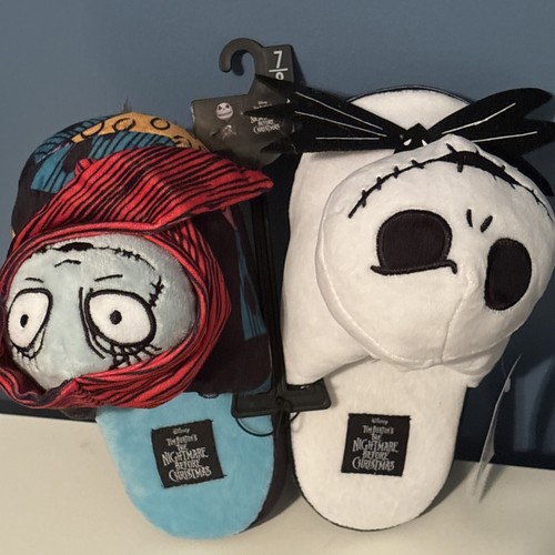 Ground Up Disney Skellington & Sally Slippers Nightmare Before ...