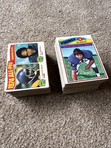 1975 1977 Topps Football Lot ~ 200 Cards ~ Low to Mid Grade ~ Lots of ...