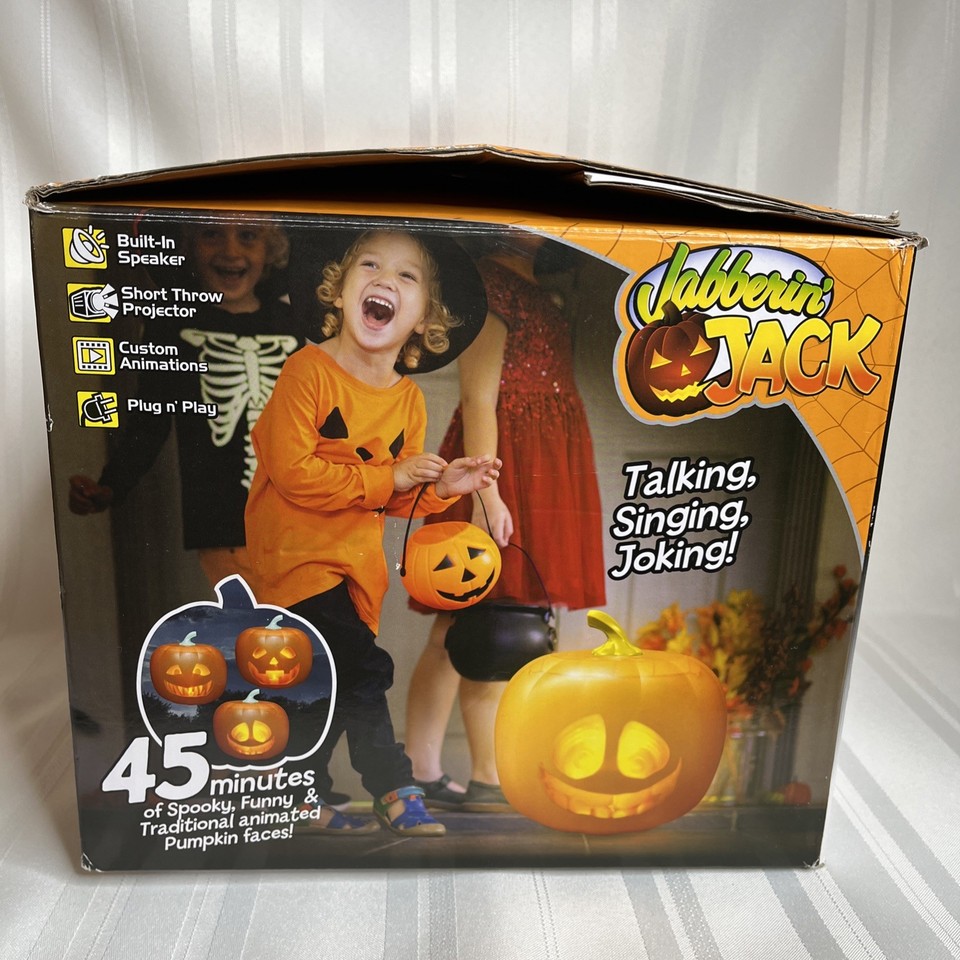 Jabberin Jack Halloween Talking Pumpkin In Original Box | eBay