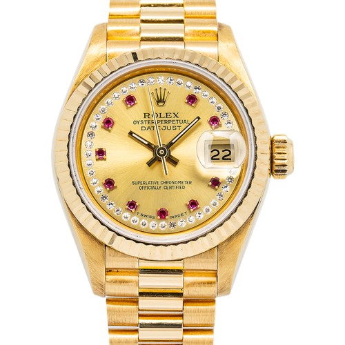 Rolex Datejust 69178 Complete Ruby String Factory Diamond Dial Ladys ...
