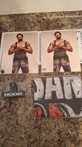Powerhouse Hobbs AEW signed autographed 8x10, Samoa Joe flag, Hook Chip ...