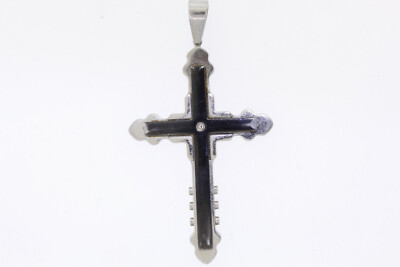 Shaquille O'Neal Stainless Steel Black Enamel .01ct Diamond Accent ...