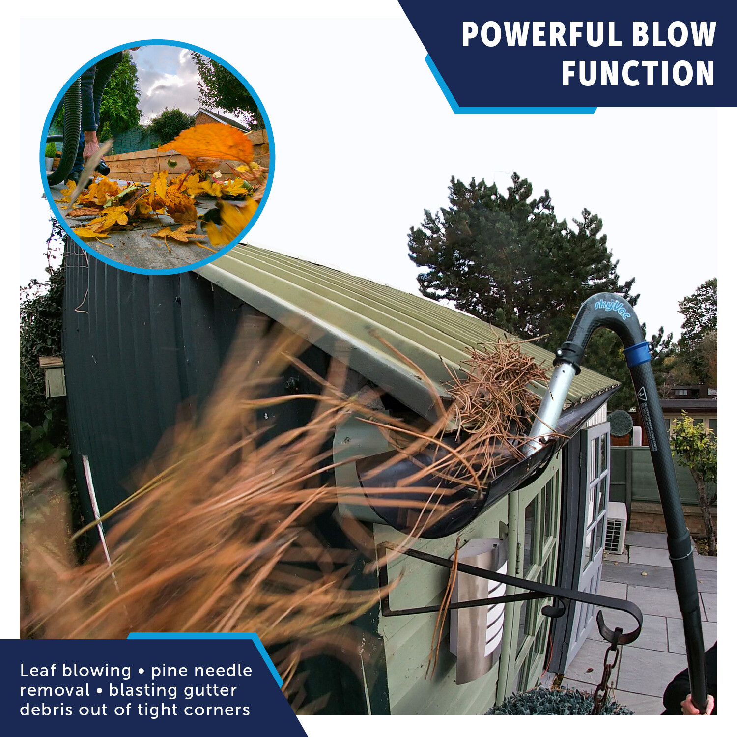 skyVac Atom Sonic Gutter Vacuum / Clamped Suction Poles / Up to 40ft ...