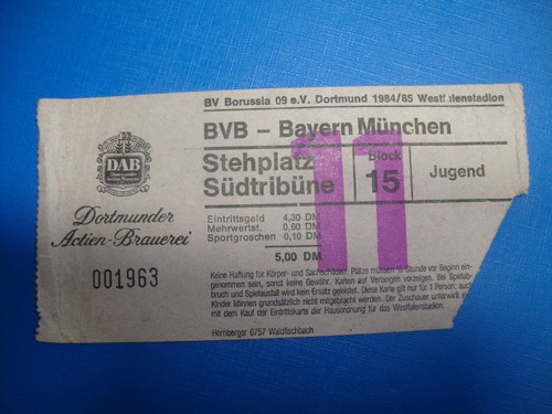 84/85 Ticket BVB Dortmund FC Bayern München Eintrittskarte Sammler ...