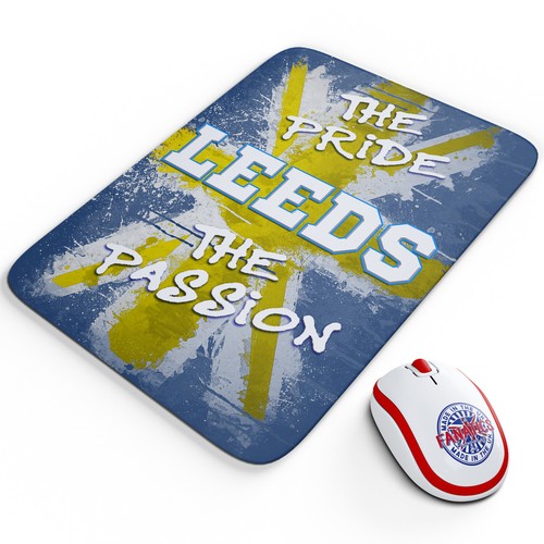 Leeds Mouse Mat Football Office Work Pad Pride & Passion PC Dad Men ...