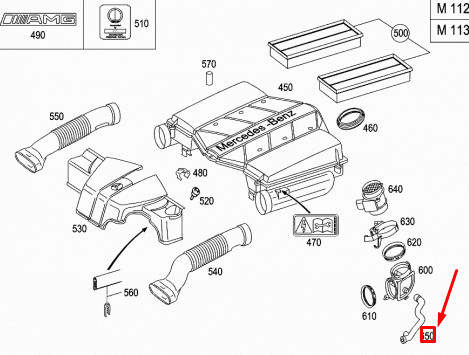 NEW MERCEDES-BENZ C W203 ENGINE CRANKCASE BREATHER HOSE A1120180682 OEM ...