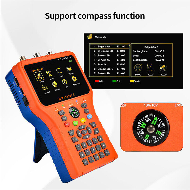 FTA Satellite Terrestrial HD TV Signal Finder DVB-S2/T2 Reception ...