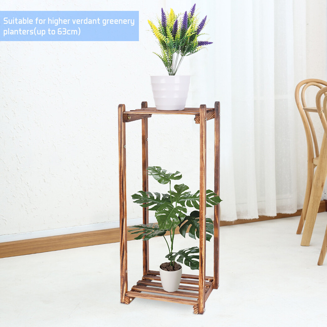 Customized Wood Plant Stand Indoor Outdoor Plant Shelf Flower Potted ...