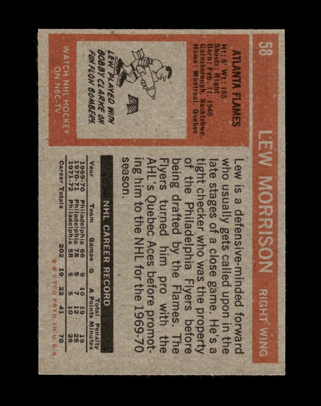 1972-73 Topps Set-Break # 58 Lew Morrison NM-MT OR BETTER *GMCARDS* | eBay