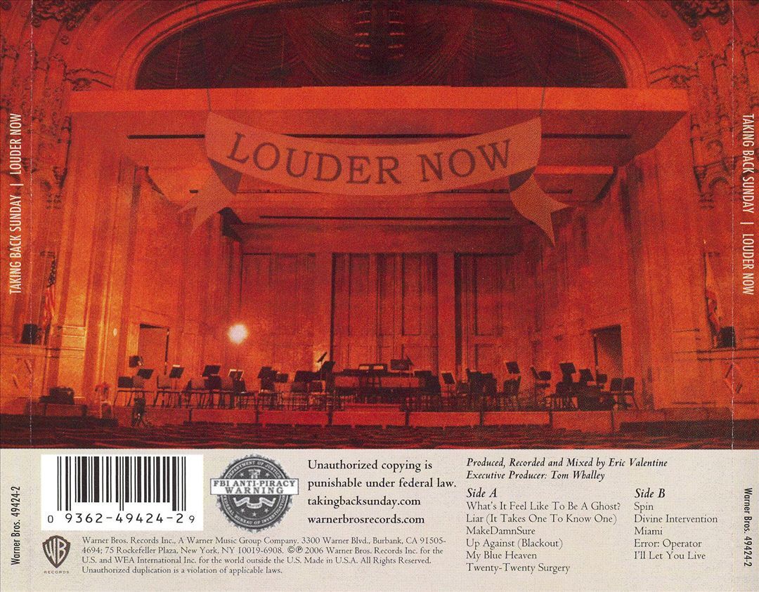 TAKING BACK SUNDAY LOUDER NOW NEW CD 93624942429 | eBay