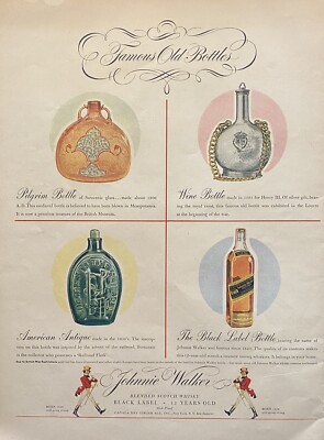 Vintage 1943 Ad Johnnie Walker Famous Old Bottles Life Magazine ...