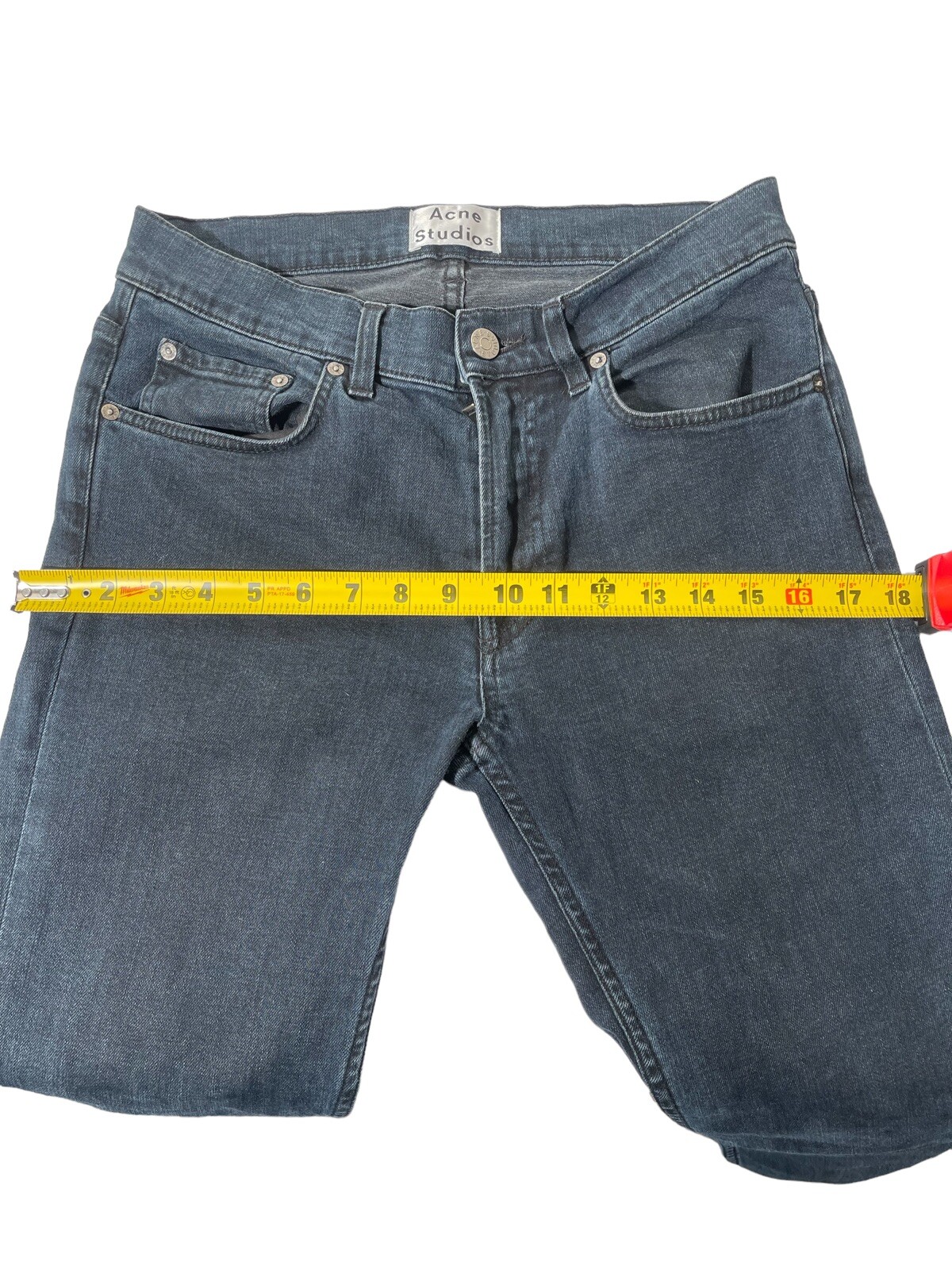 Acne Studios Ave Blue/Black Men Jean Size W30 L32 Sli… - Gem