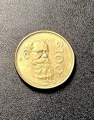 MEXICO $100 PESO "Carranza" vintage Mexican 100 Pesos coin (1984-1992 ...