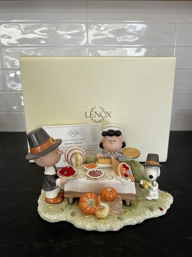 RARE Lenox Peanuts Giving Thanks Figurine SKU 789114 Snoopy Charlie ...