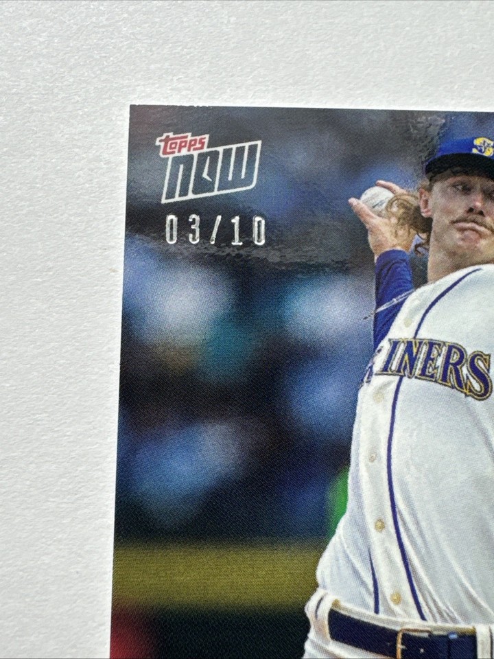 Bryce Miller 2023 Topps Now Red 3/10 252 RC First MLB Victory Mariners ...