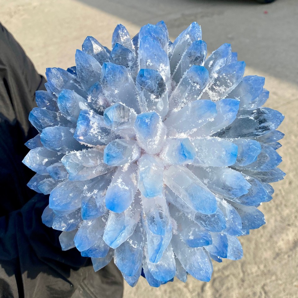 11LB New find sky blue phantom quartz crystal cluster mineral sample ...