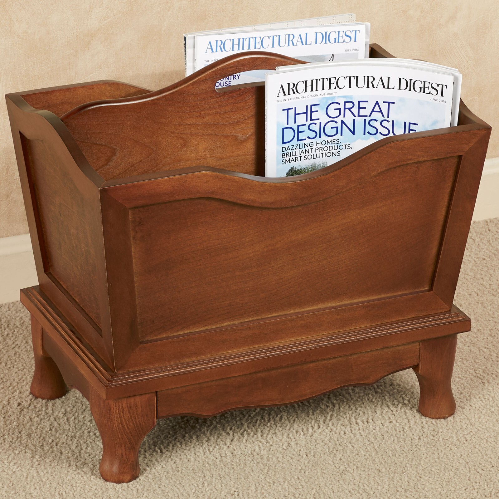 Magnificent Lyndhurst Wooden Magazine Rack - Regal Walnut - Wood Floor ...