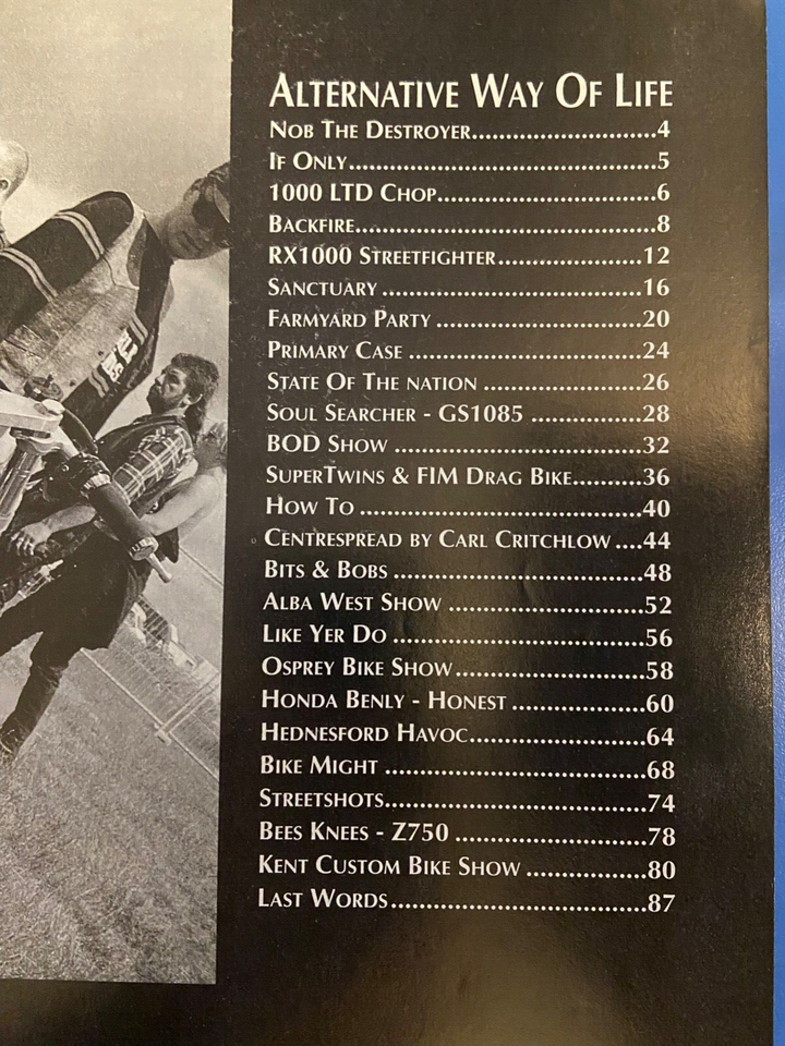 AWOL Custom Bikers Magazine August 1993 v2n8 107c | eBay