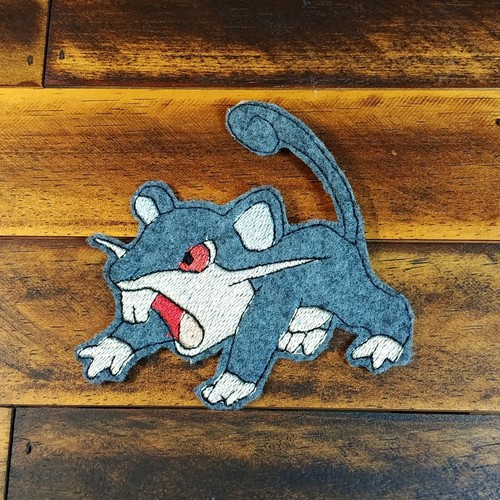 Pokémon Patch Iron-On Rattata Mouse Rat Embroidered Applique | eBay