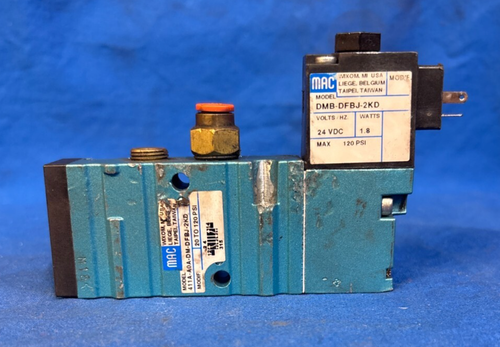 MAC VALVES SOLENOID VALVE 411A-A0A-DM-DFBJ-2KJ 20-120PSI 24VDC, 1.8WATT ...