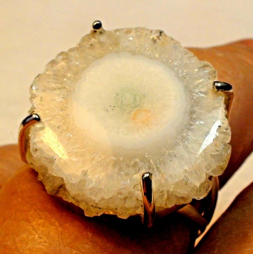 BIG! 40.0ct NATURAL WHITE SOLAR QUARTZ RING SOLID 925 STERLING SILVER ...
