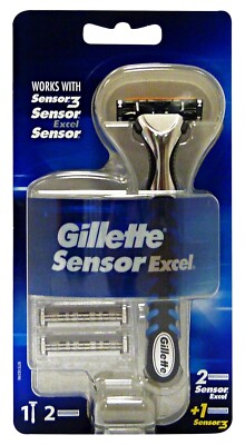 Gillette Sensor Excel Men's Razor + 3 Cartridges (Holds Sensor3 Blades ...