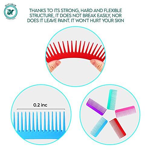 5 Pcs Large Hair Detangling Comb Set, Wide Tooth for Curly, Wet, Dry ...