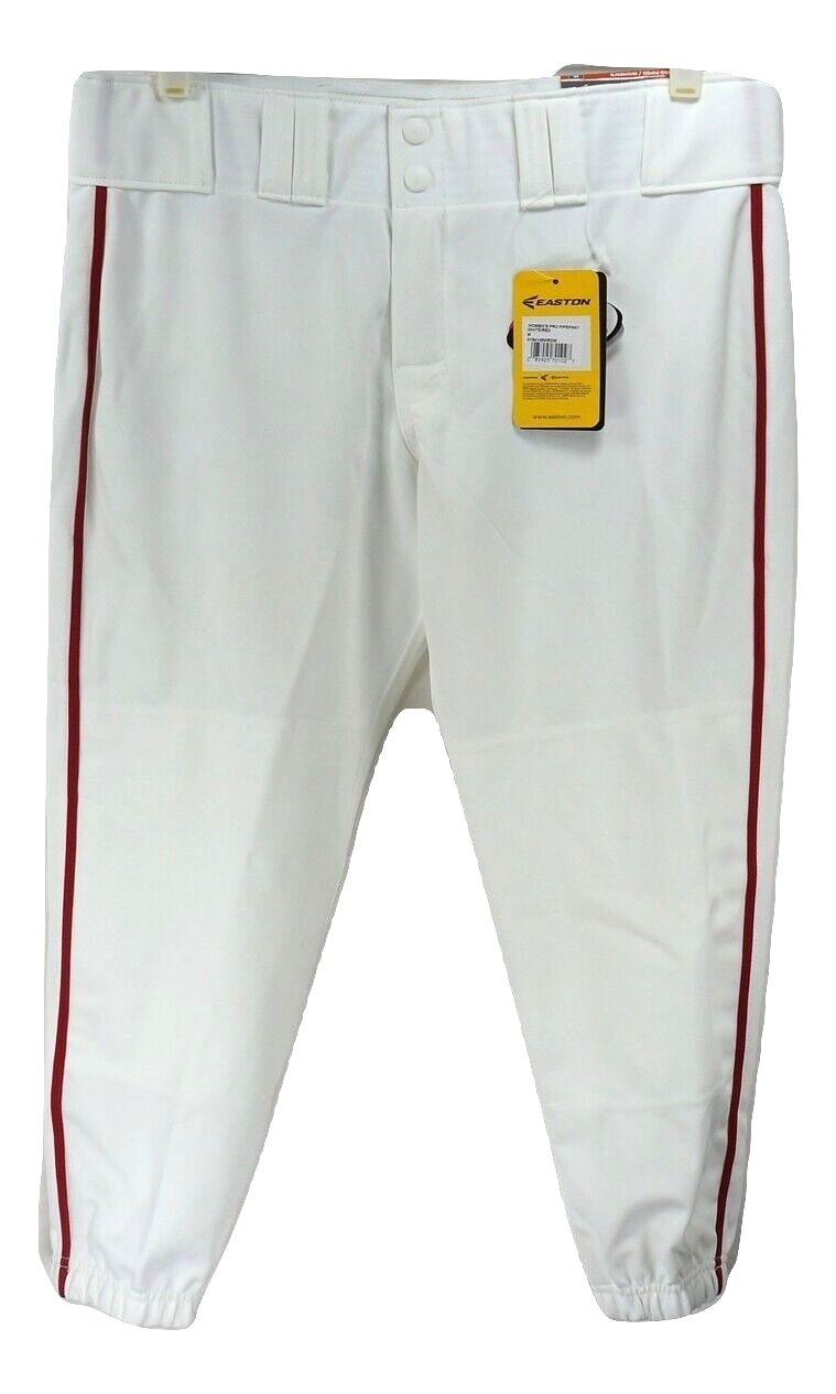 New Easton Womens M Pro Pants With Piping White W Red Strip Softball ...
