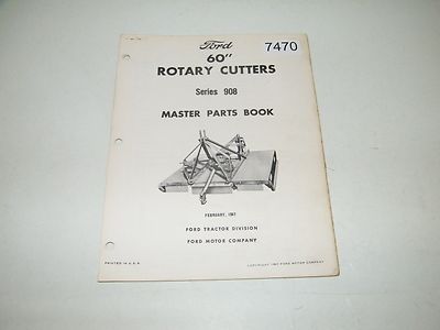 Ford 60" Rotary Cutters Series 908 Parts Catalog Feb 1967 PA-4000-A | eBay