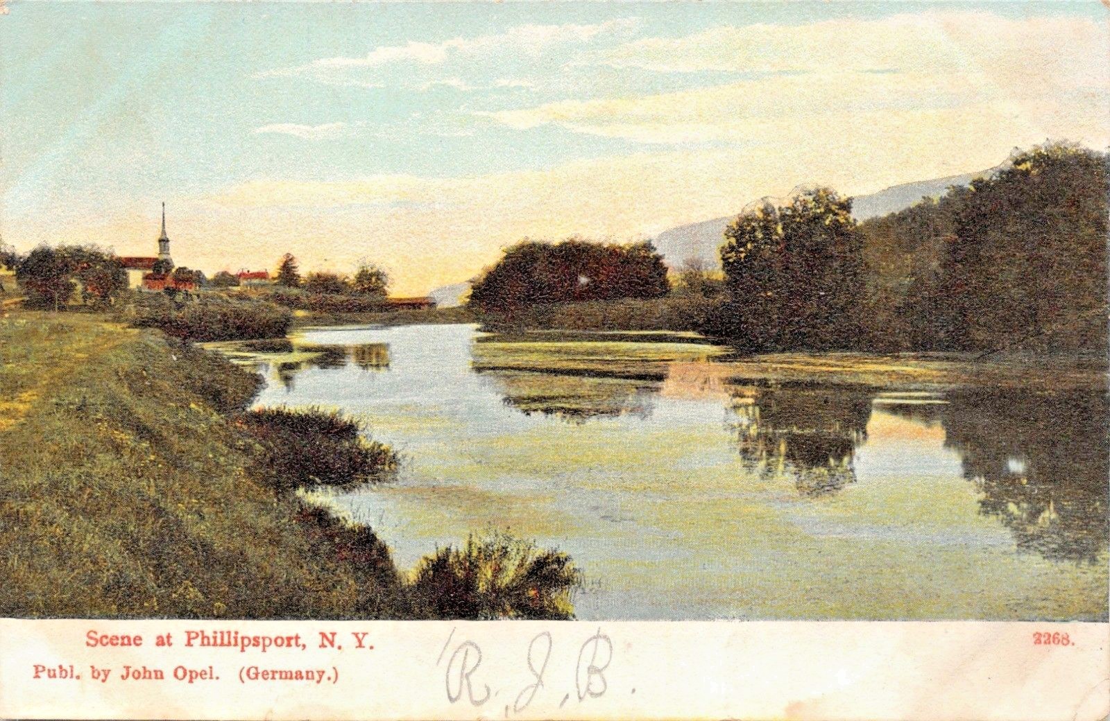 PHILLIPSPORT NEW YORK~WATERFRONT SCENE-JOHN OPEL-ARTINO PUBL POSTCARD ...