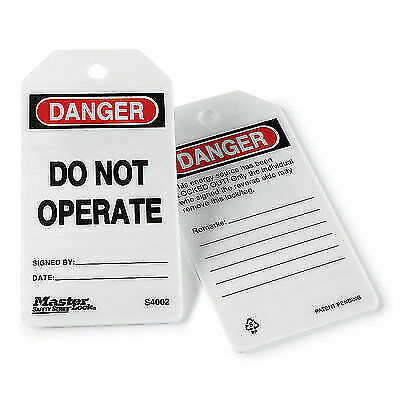 Master Lock S4002 Danger Do Not Operate Safety Tags for sale online | eBay